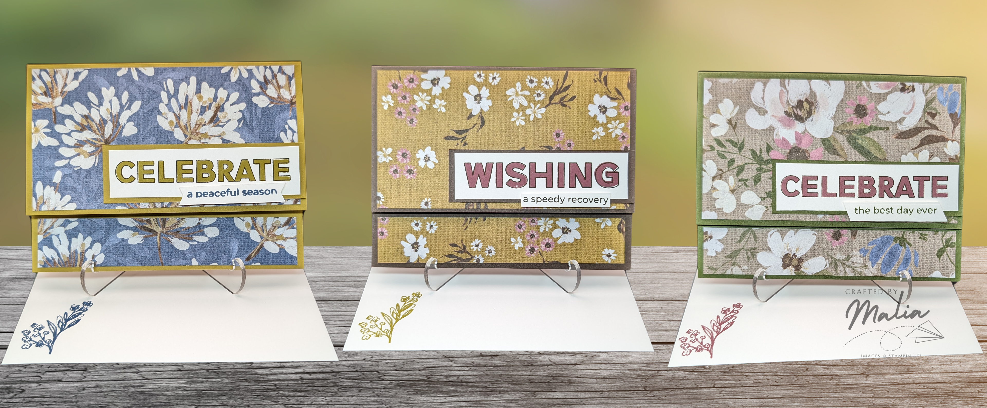 Wildly Flowering Trimmed Flap Card – Crafted by Malia