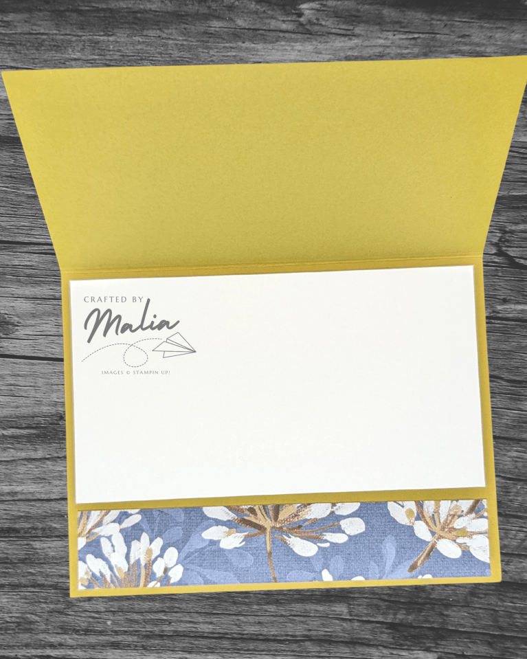 Wildly Flowering Trimmed Flap Card – Crafted by Malia