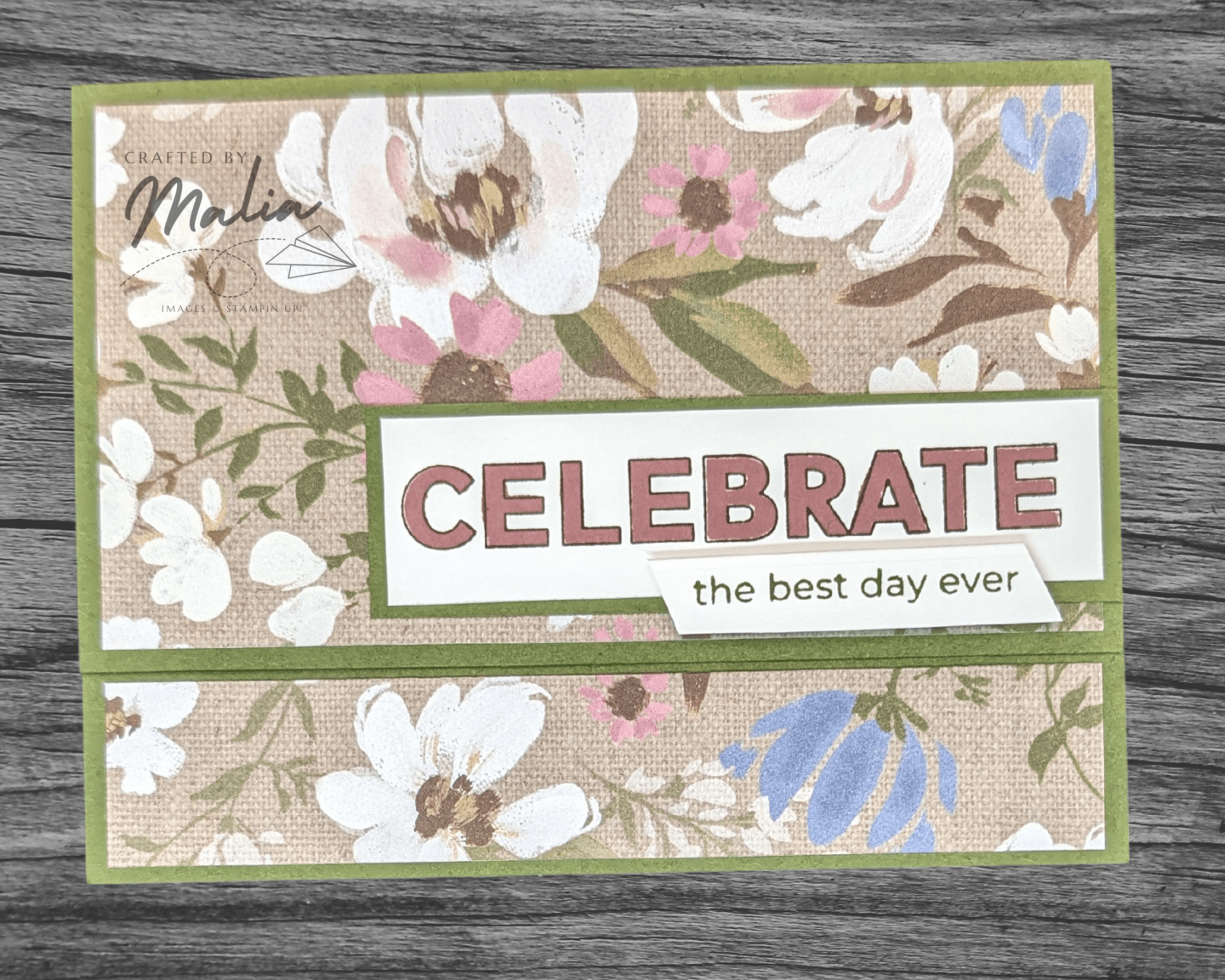 Wildly Flowering Trimmed Flap Card – Crafted by Malia